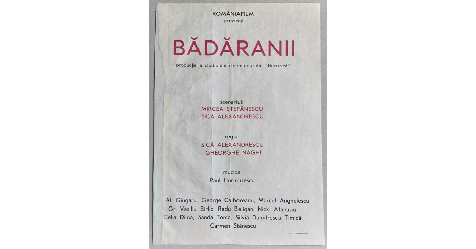 Badaranii - Afis film romanesc, Romaniafilm 1960, cinema Epoca de Aur ...