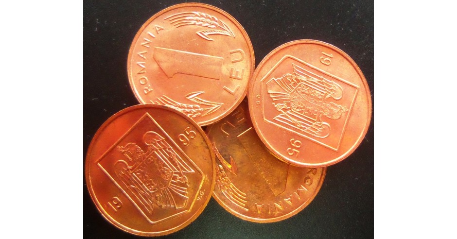 Moneda 1 Leu - ROMANIA, anul 1995 *cod 2553 = A.UNC DIN SACULET BNR ...