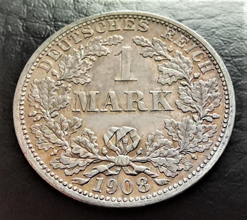 GERMANIA - 1 Mark 1908 F Stuttgart - Argint .900 - Imperiul German ...
