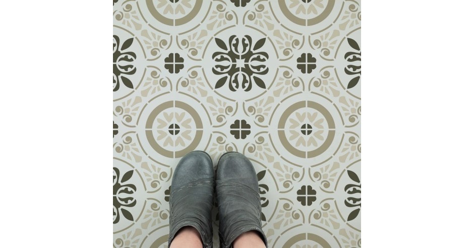 Sablon Perete vopsire, tencuiala 0.7mm Sigfrid Tile Stencil Refolosibil ...