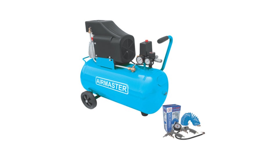 Compresor de aer cu piston Airmaster AIR2SHU850-KIT-AIR3, 50 L, 8 bar ...
