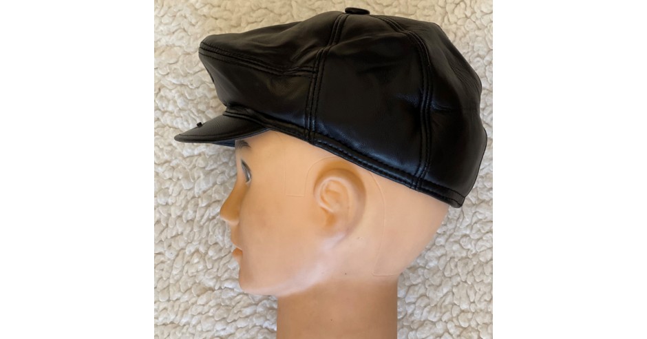 Basca Piele Neagra Unisex cu Blana, Protectie Urechi Ceafa, Sapca ...