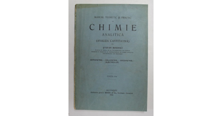 MANUAL TEORETIC SI PRCATIC DE CHIMIE ANALITICA - ANALIZA CANTITATIVA de ...