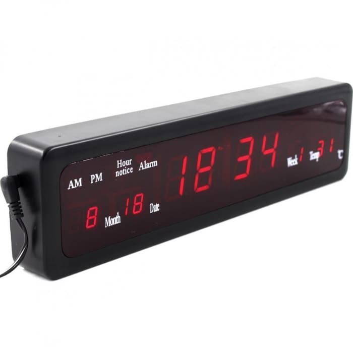 Ceas digital cu termometru,led,32cm,rosu, Oem | Okazii.ro