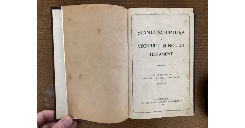 Biblia, Sfanta Scriptura a Vechiului si Noului Testament, 1921 (N ...