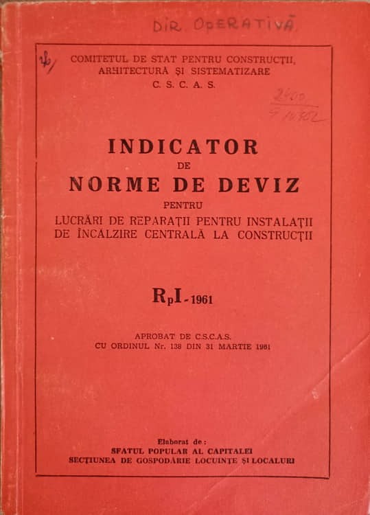 INDICATOR DE NORME DE DEVIZ PENTRU LUCRARI DE REPARATII PENTRU ...