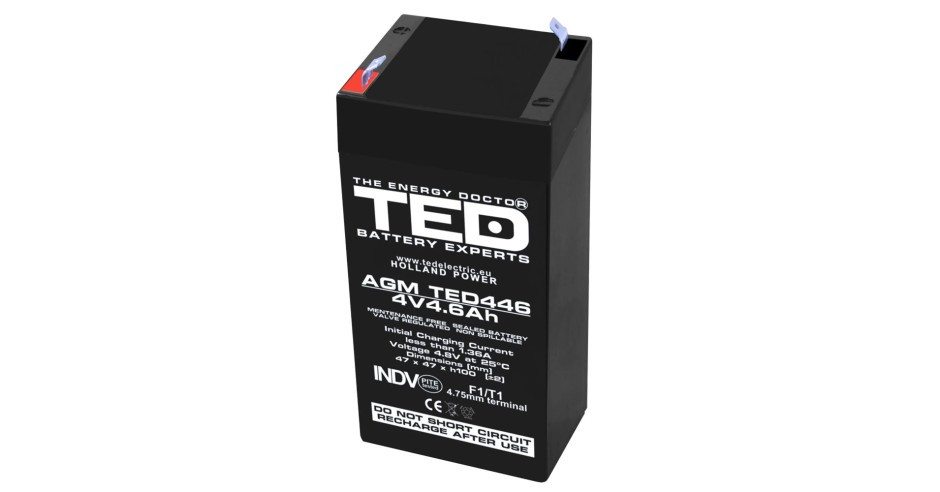 Acumulator 12V Stationar VRLA, Dimensiuni 47 x 47 x 100 mm, Baterie 12V ...