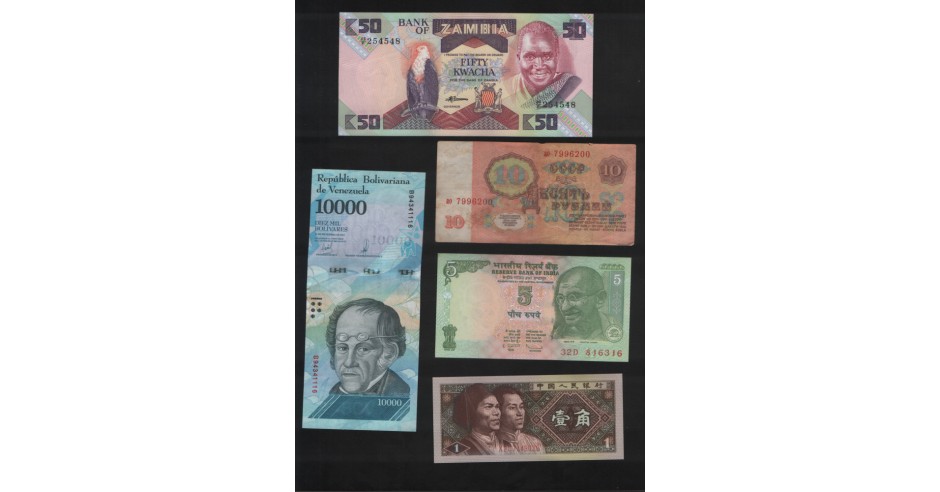 Set 5 bancnote de prin lume adunate (cele din imagini) #131, Africa ...