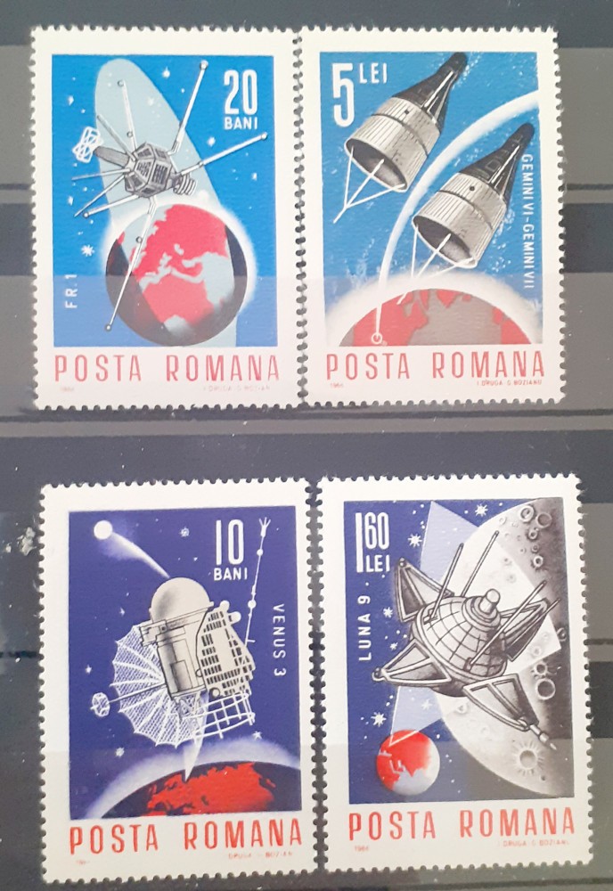 Romania 1966 LP 632 cosmos, cosmonautica, nave spatiale serie 4v mnh ...