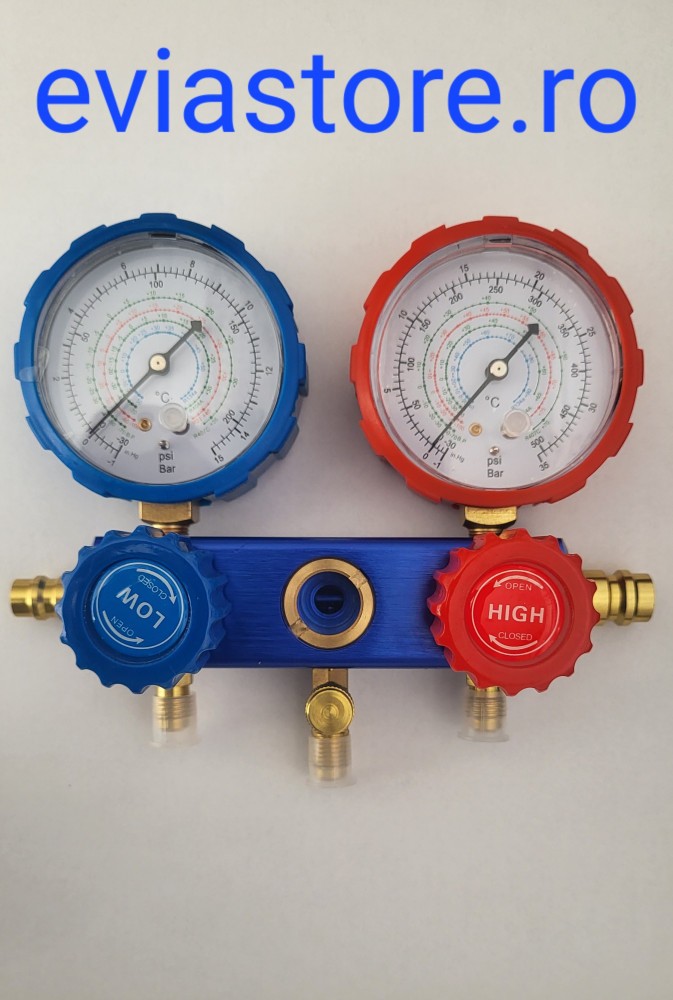 Set Pompa de vid aer conditionat , cu set de manometru freon + ulei ...