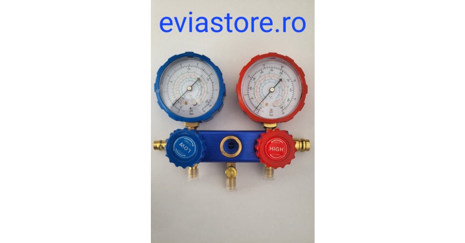 Set Pompa de vid aer conditionat , cu set de manometru freon + ulei ...
