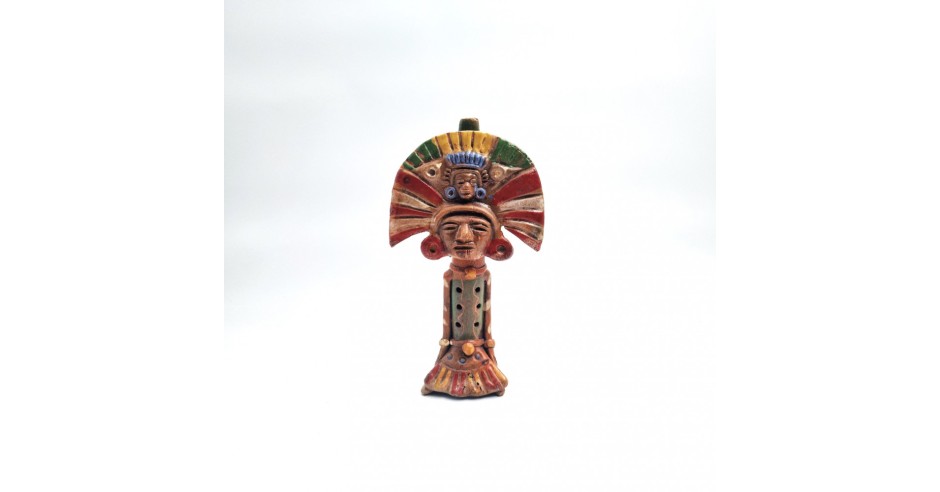 Arta primitiva folk fluier din lut statueta mexicana maya ceramica 24 ...