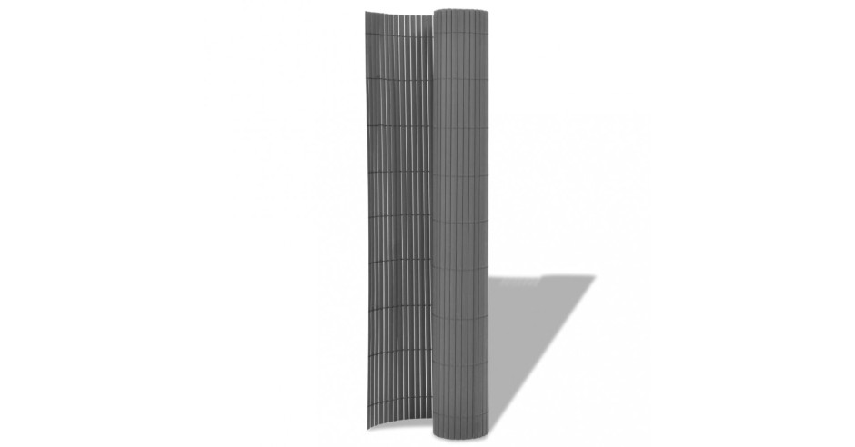 Gard pentru gradina cu doua fe?e, gri, 90 x 500 cm, PVC | arhiva Okazii.ro