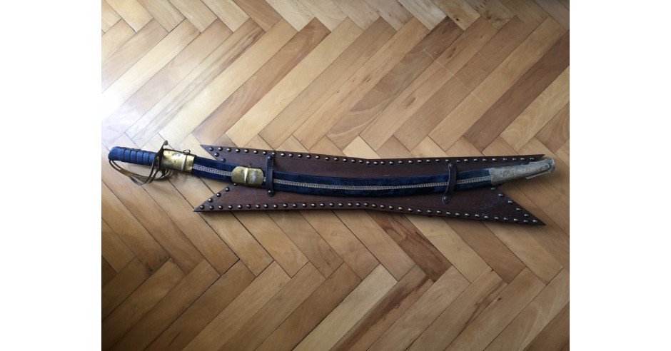 Sabie veche franceza de cavalerie pentru panoplie cu teaca si garda ...
