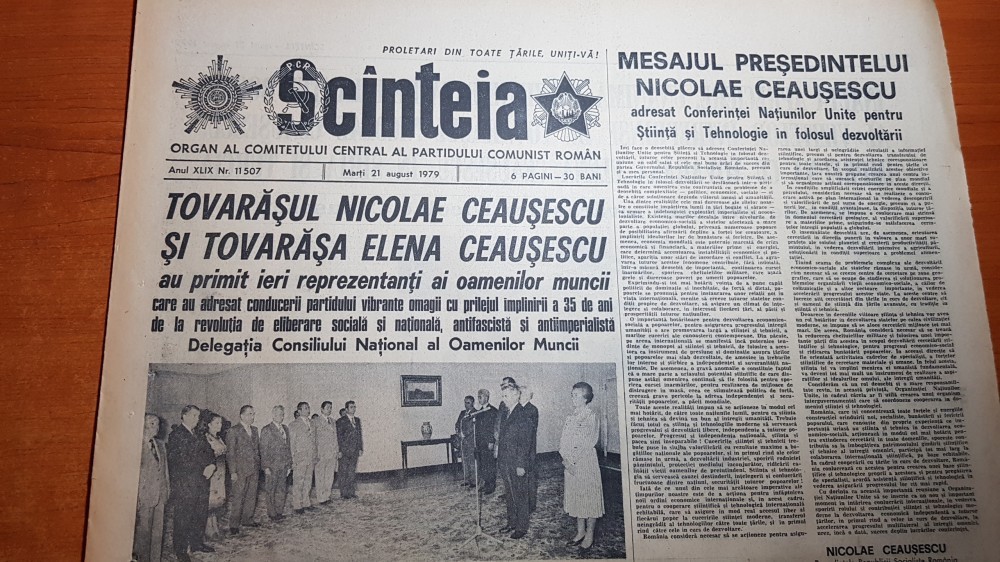 ziarul scanteia 21 august 1979-cuvantarea lui ceausescu | arhiva Okazii.ro