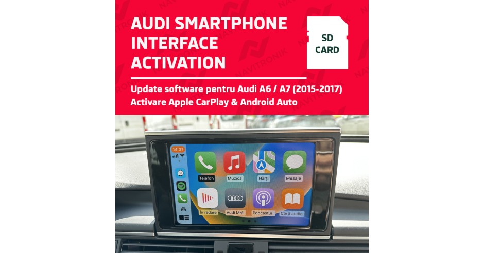 Card SD activare Apple CarPlay & Android Auto pentru Audi A6 C7 FL ...
