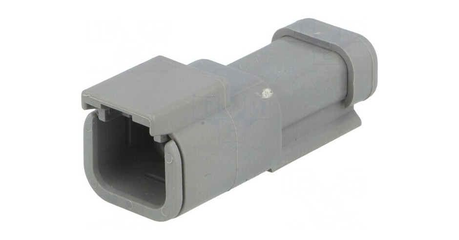 Conector cablu-cablu DTM mufă tată 2 pini gri IP68 | Okazii.ro
