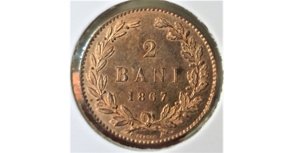 Carol I.....2 bani 1867....HEATON.....superb UNC | arhiva Okazii.ro