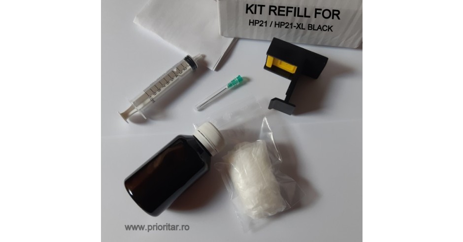 Kit Refill negru incarcare cartuse HP21 HP27 HP56 ( HP 21 HP 27 HP 56 ...
