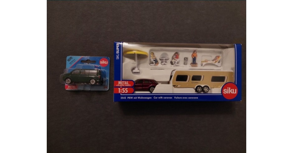 Set Siku Caravan - Rulota + VW Multivan | arhiva Okazii.ro
