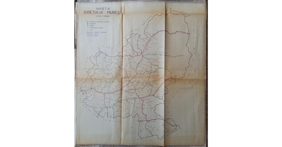 Harta judetului Mures, anii '60 | arhiva Okazii.ro