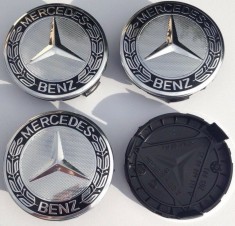 Capace jante mercedes crom cu lauri negri set 4 buc | arhiva Okazii.ro