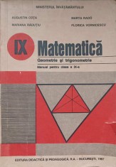 MATEMATICA. GEOMETRIE SI TRIGONOMETRIE. MANUAL PENTRU CLASA A IX-A-A ...