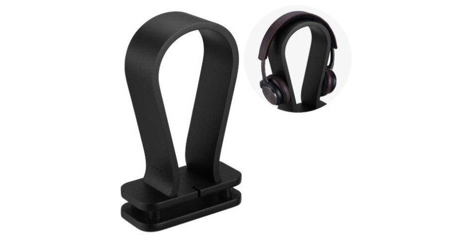 Suport pentru casti Navaris din lemn de stejar cu depozitare cablu ...