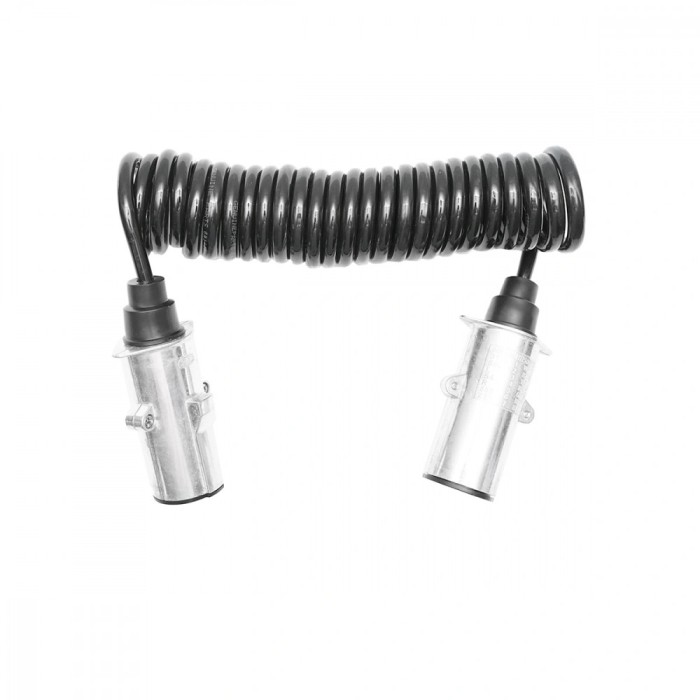 Cablu spiral 2.6m cu 2 stechere tata din metal cu 7 pini, Breckner ...