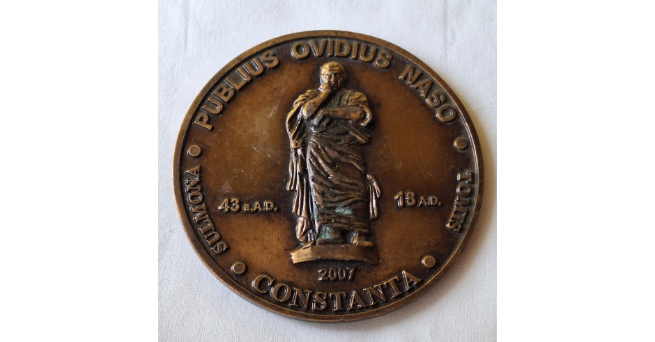 Medalia PUBIUS OVIDIUS NASO statuie din piata Tomis - Constanta ...