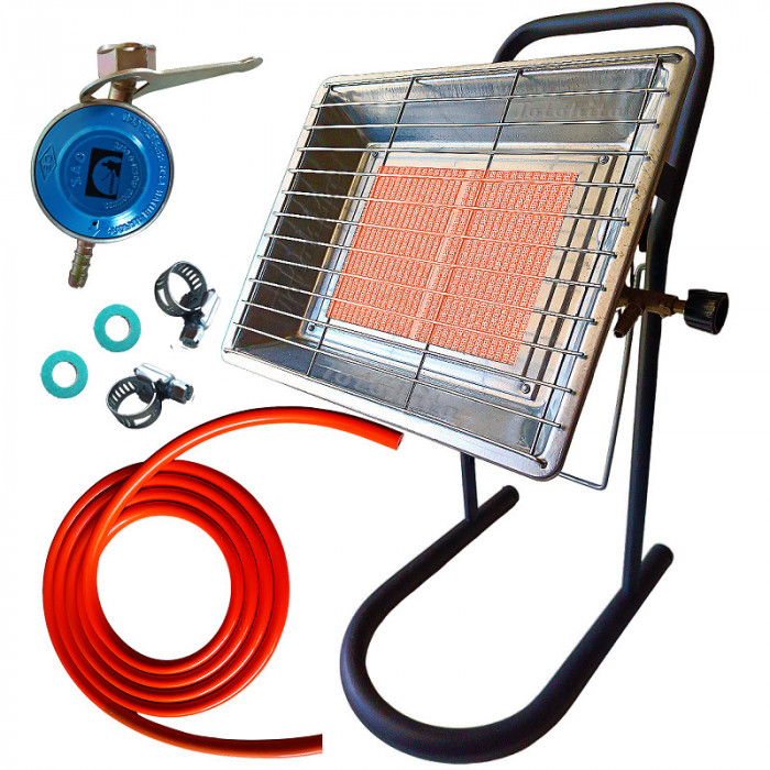 Set incalzitor gaz cu suport, arzator butelie, radiator, ceramic, 3500 ...