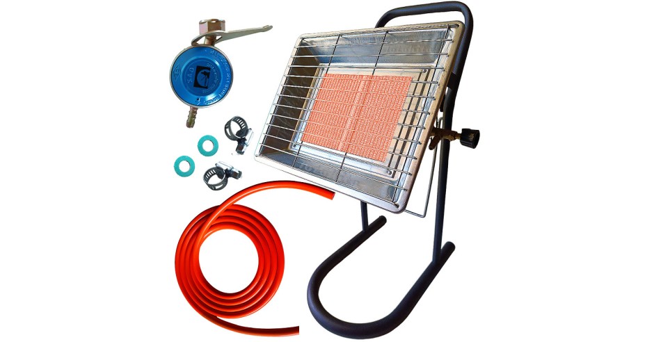 Set incalzitor gaz cu suport, arzator butelie, radiator, ceramic, 3500 ...