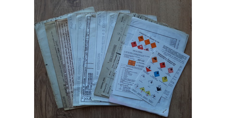 Documente acte vechi etichete tren vagon calea ferata Elvetia Belgia ...