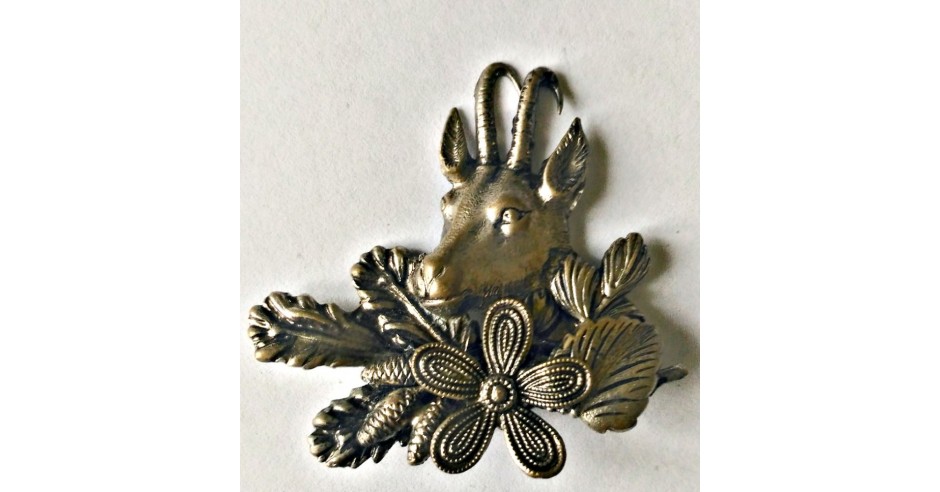 INSIGNA VANATOARE CAP CAPRA NEAGRA RAMURA DE BRAD PESCUIT ARGINTATA ...