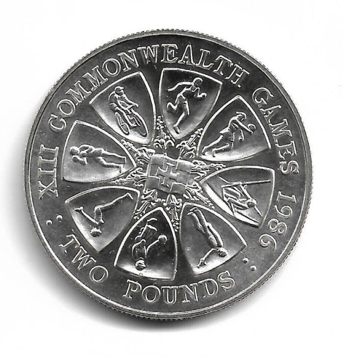 Guernsey - 1986 TWO POUNDS - XIII Commonwealth Games - Silver PROOF ...