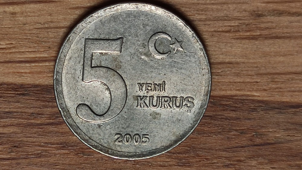 Turcia - moneda de colectie - 5 yeni kurus 2005 - Ataturk | arhiva ...