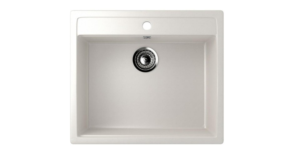 Chiuveta patrata de bucatarie Ulgran U-104-331 Alb, Compozit, Lucios | arhiva Okazii.ro