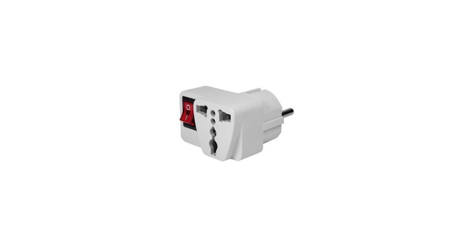 Adaptor SCHUKO CE7/7 - priza UK ANGLIA cu intrerupator, Generic | Okazii.ro
