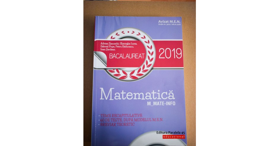 Paralela 45/Culegere matematica BAC 2019 | arhiva Okazii.ro
