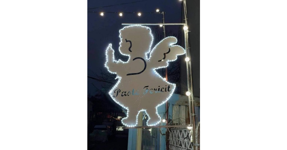 Inger luminos, decoratiune luminoasa stalp Paste, iluminat festiv ...