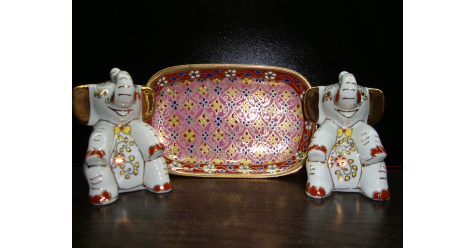 SOLNITE ELEFANT / BIBELOURI DIN PORTELAN MADE IN THAILANDA PICTATE ...