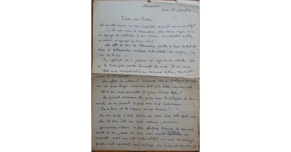Scrisoare S. Luchian catre Cecilia Vasilescu , transcrisa olograf de ...