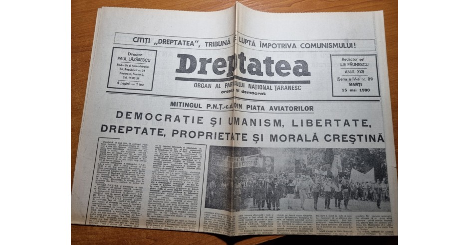 Ziarul dreptatea 15 mai 1990-iliescu si adevarul,art. ceausescu dupa ...
