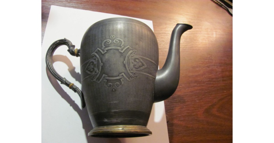 Ceainic f. vechi splendid / WMF 1880 - 1918 / zinc & alama argintata ...