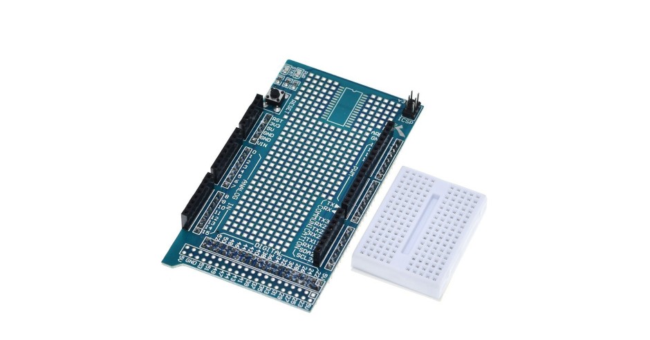 Prototype shield v3 pentru Arduino MEGA DUE + breadboard 170pct (a.537 ...