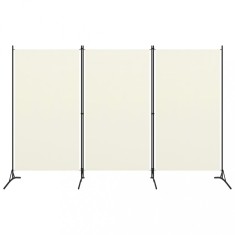 Paravan Separator de Camera din 3 Panouri Independente Crem/Alb ...