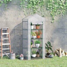 Outsunny Sera verticala cu etajera cu 4 rafturi, sera pentru balcon si ...