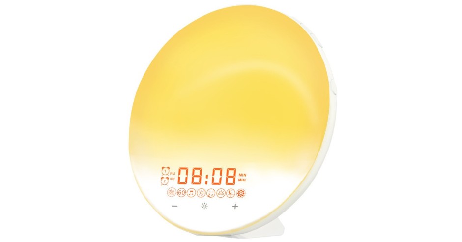 Lampa LED Inteligenta, Radio FM cu Ceas si Alarma, Simulare Rasarit ...