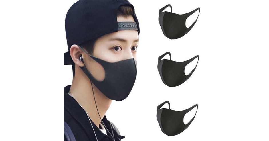 Set 25 bucati, Masca protectie pentru fata Fashion, negru ...