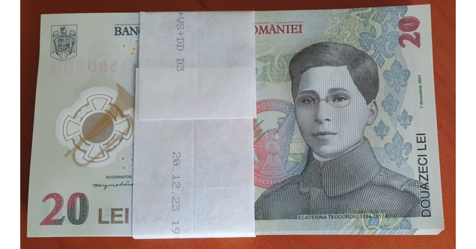 Vând fișic de 100 buc. bancnote de 20 de lei cu Ecaterina Teodoroiu ...